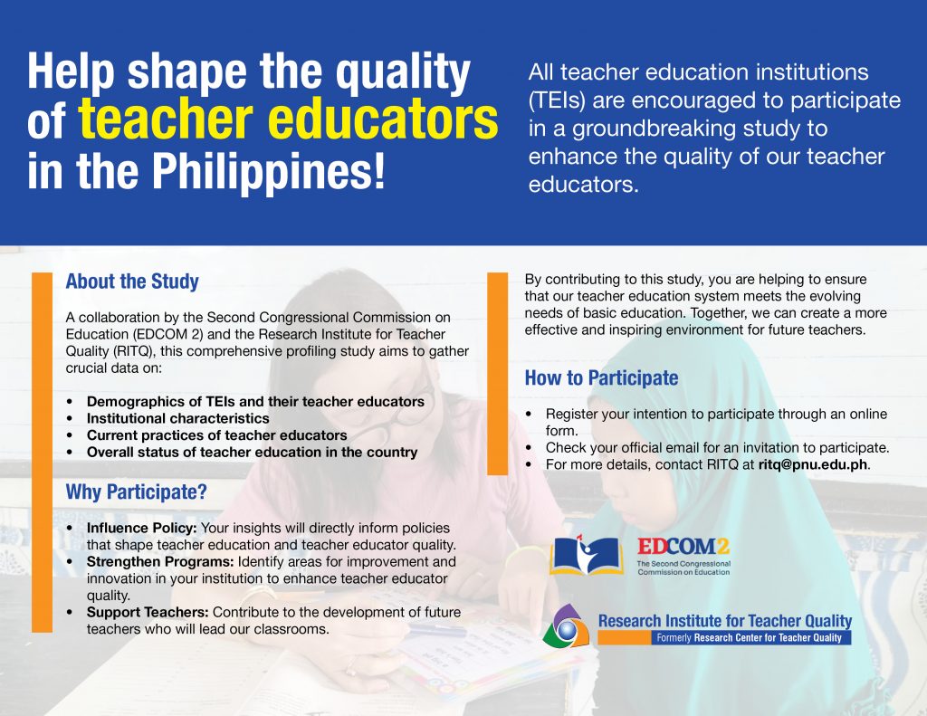 EDCOM II taps RITQ’s applied research expertise for teacher educator ...